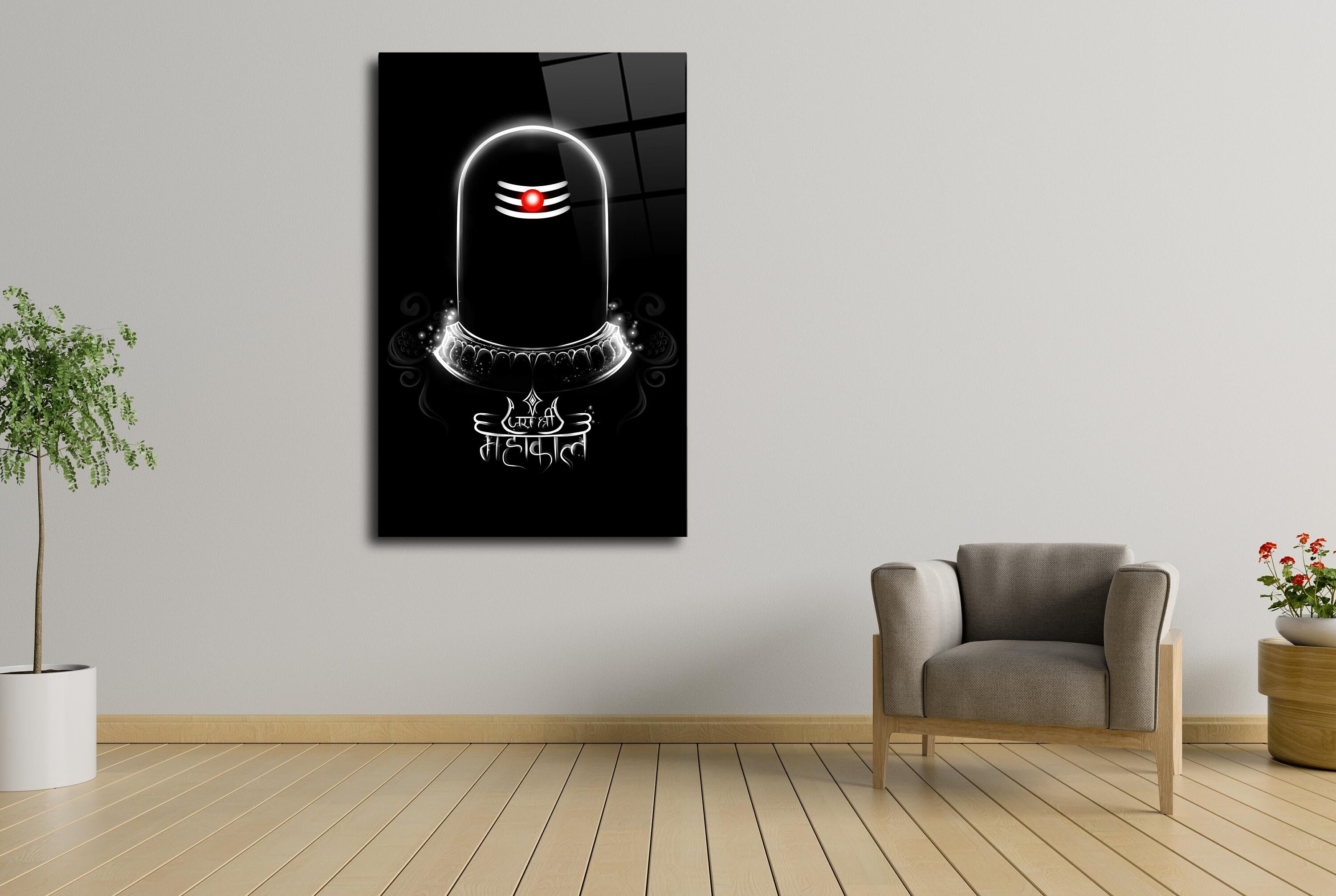 Sacred Shiva Linga: Glass Wall Art for Spiritual Bliss - Etsy