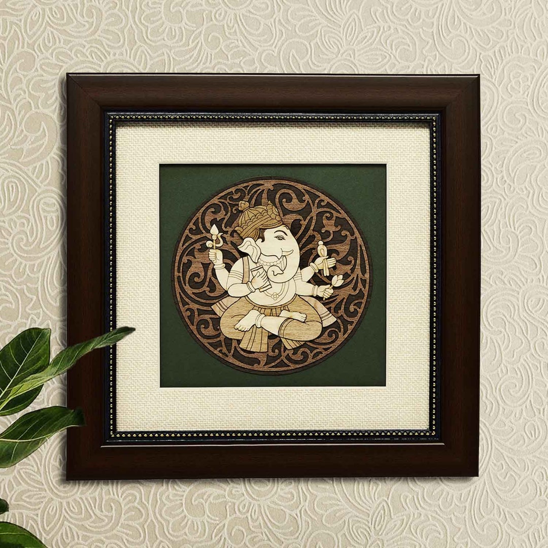 Pothi Ganesha Wood Art Frame - Etsy