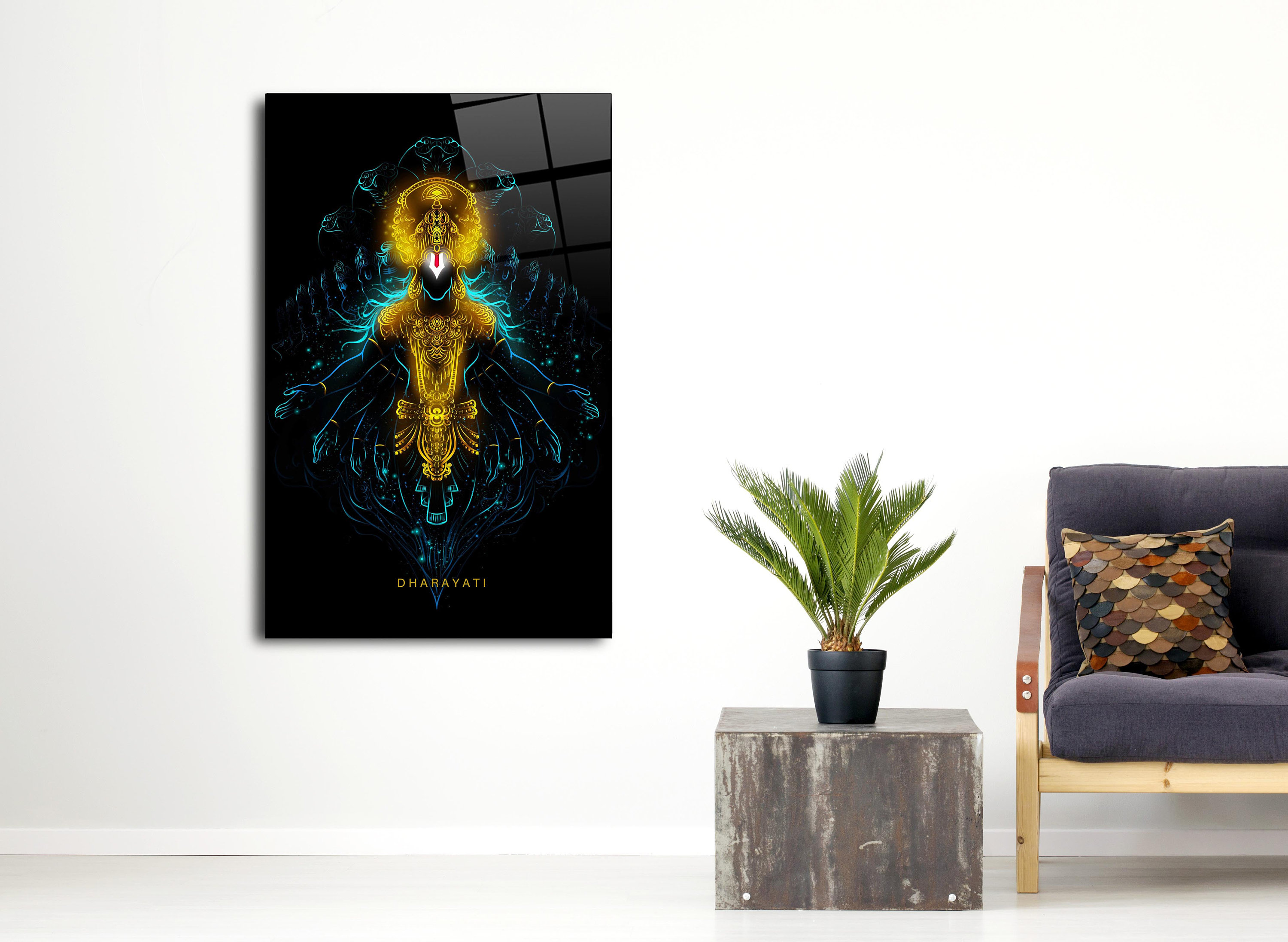 Virat Swaroop: Captivating Divine Form Glass Wall Art - Etsy