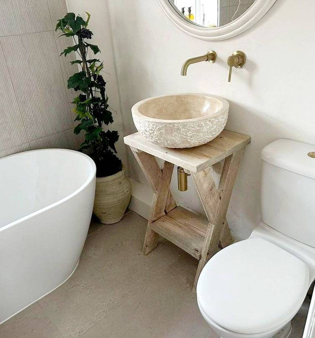 Rustic Vanity Unit, Farmhouse Wash Stand, Reclaimed Wood Sink Unit, X ...