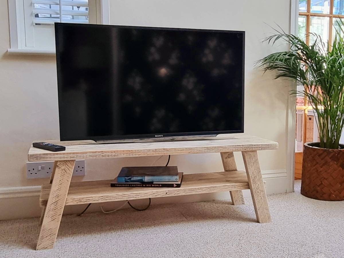 Handmade Rustic TV Unit Reclaimed Wood TV Unit Media - Etsy UK