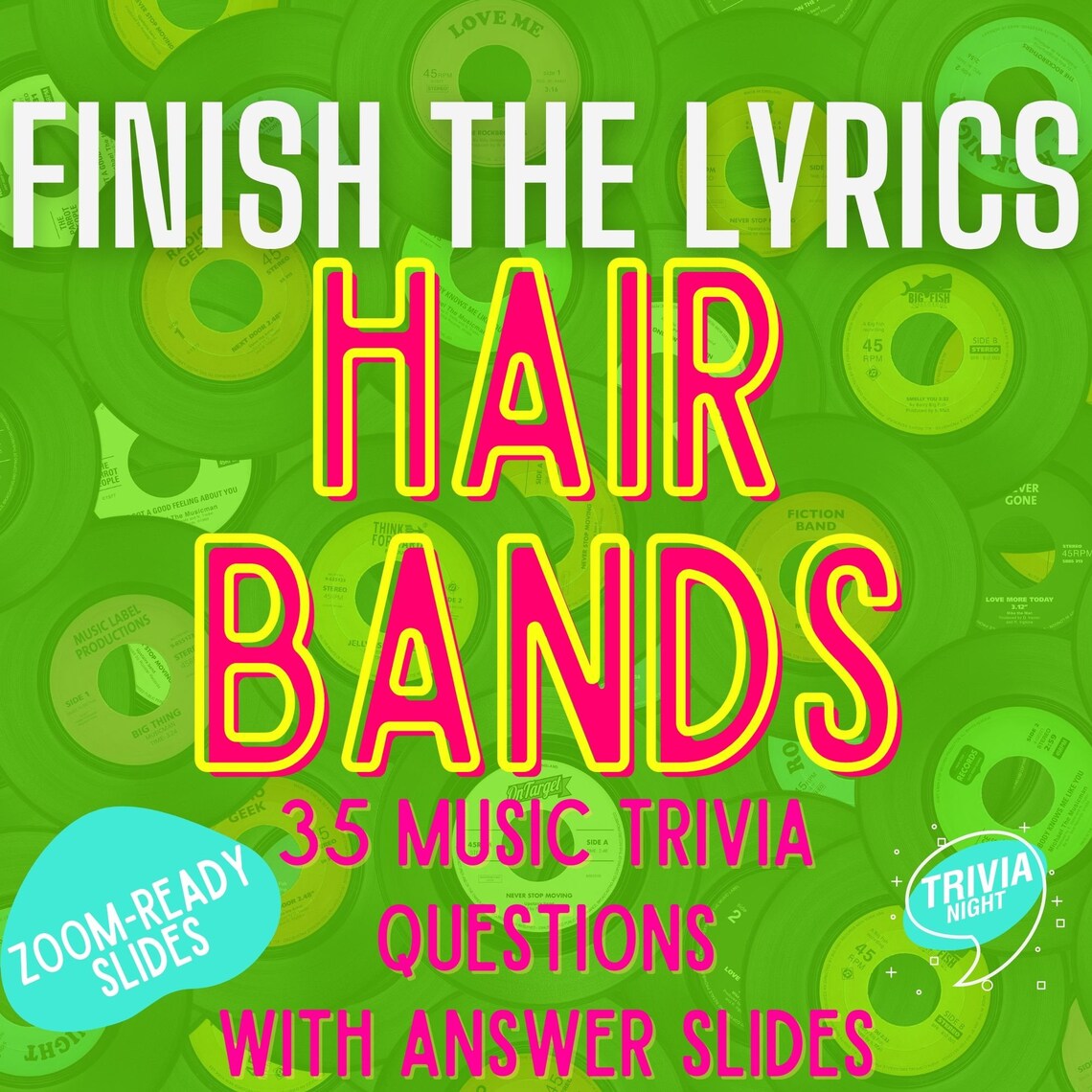NEW Finish the Lyrics Hair Bands Music Trivia | 35 Questions + Answer ...