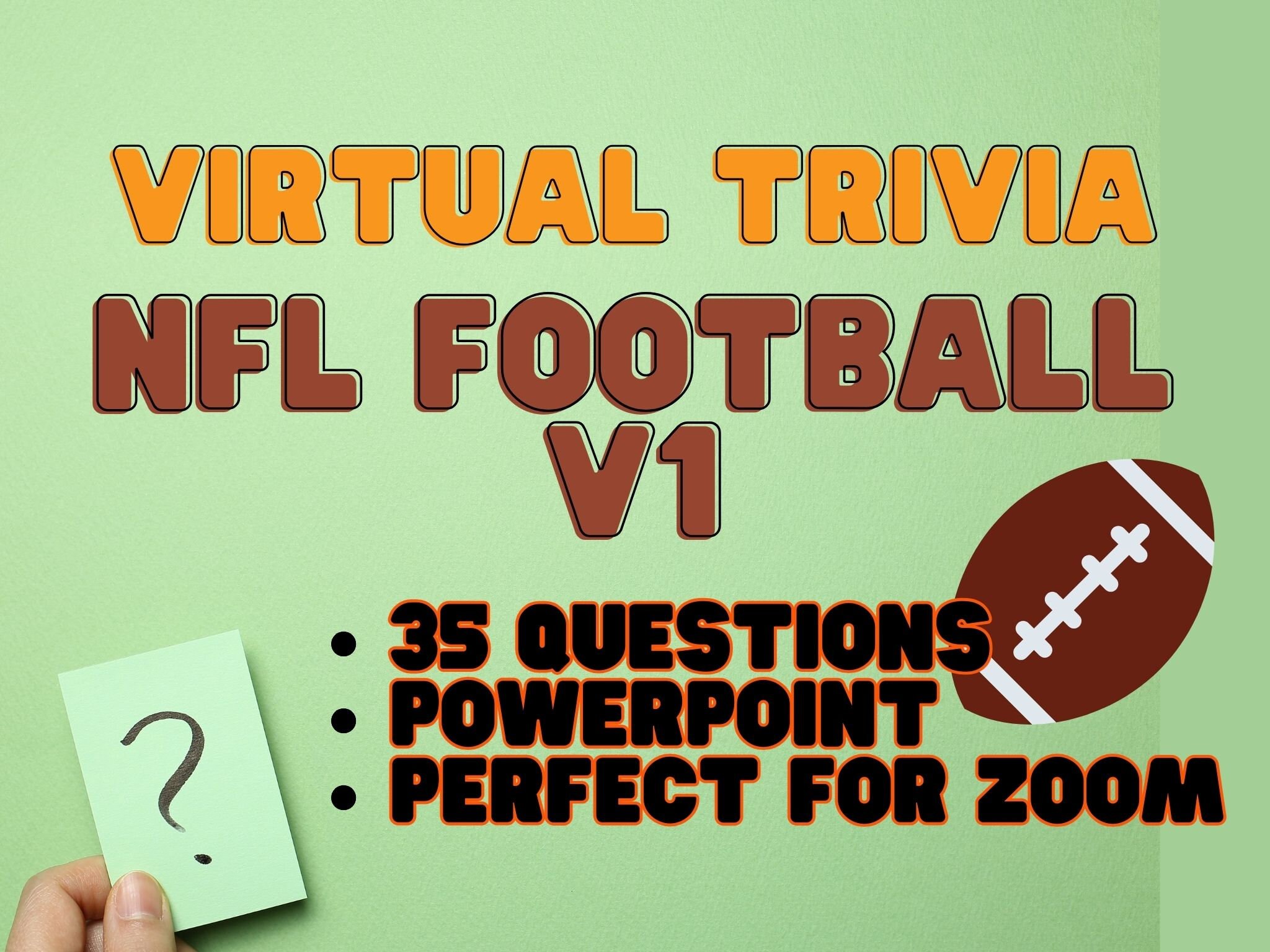 NFL Football Trivia V1 Zoom Powerpoint 35 Questions Virtual Trivia ...