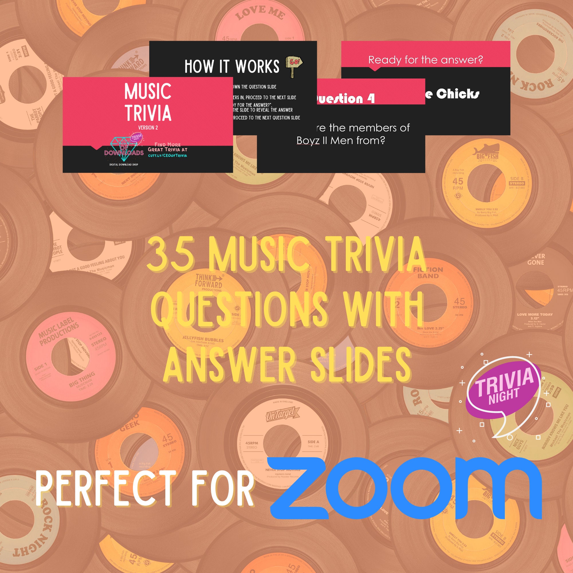 Music Trivia Pack Version 2 | 35 Questions With Answer Slides | Perfect ...
