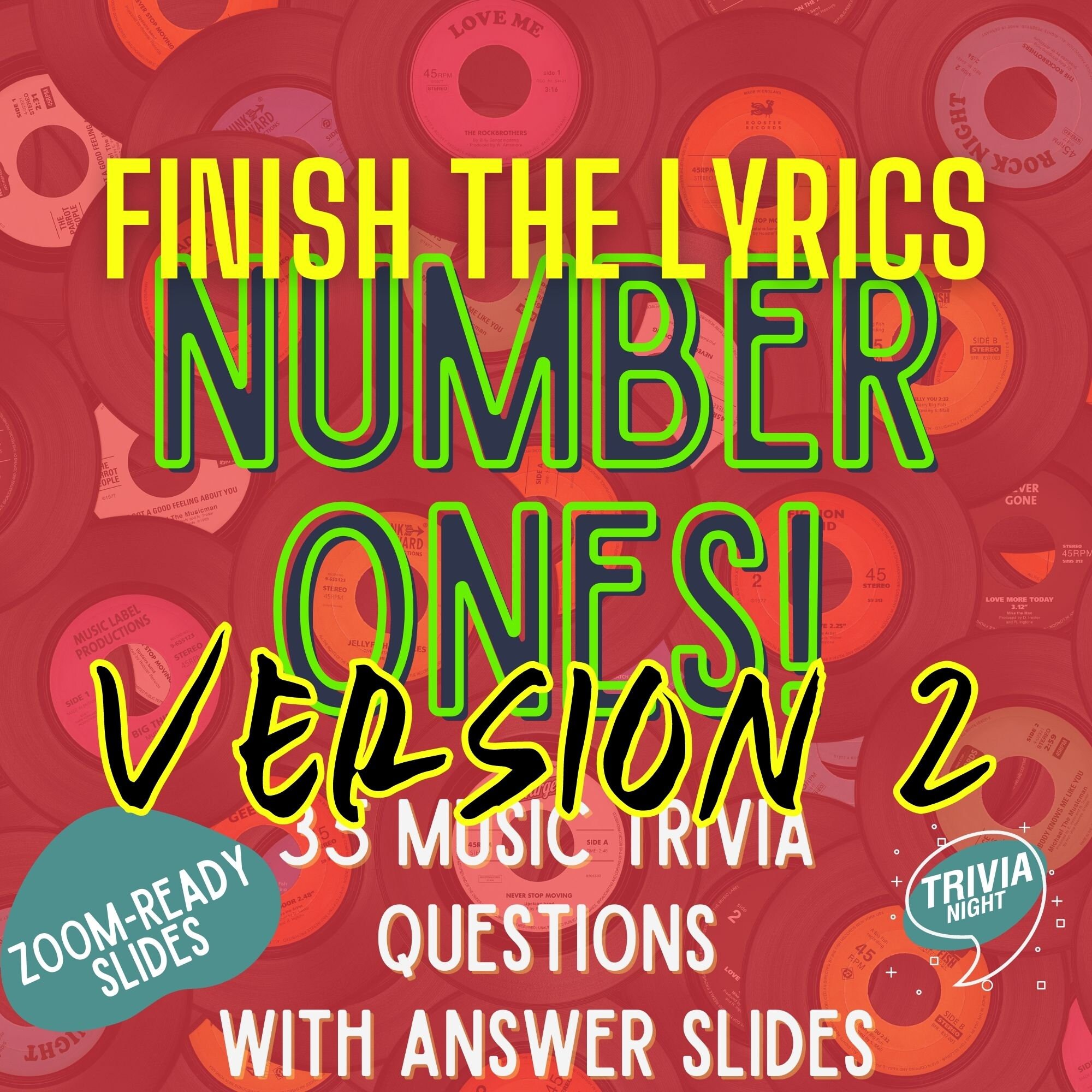 NEW Finish the Lyrics Number Ones Version 2 Music Trivia | 35 Questions ...