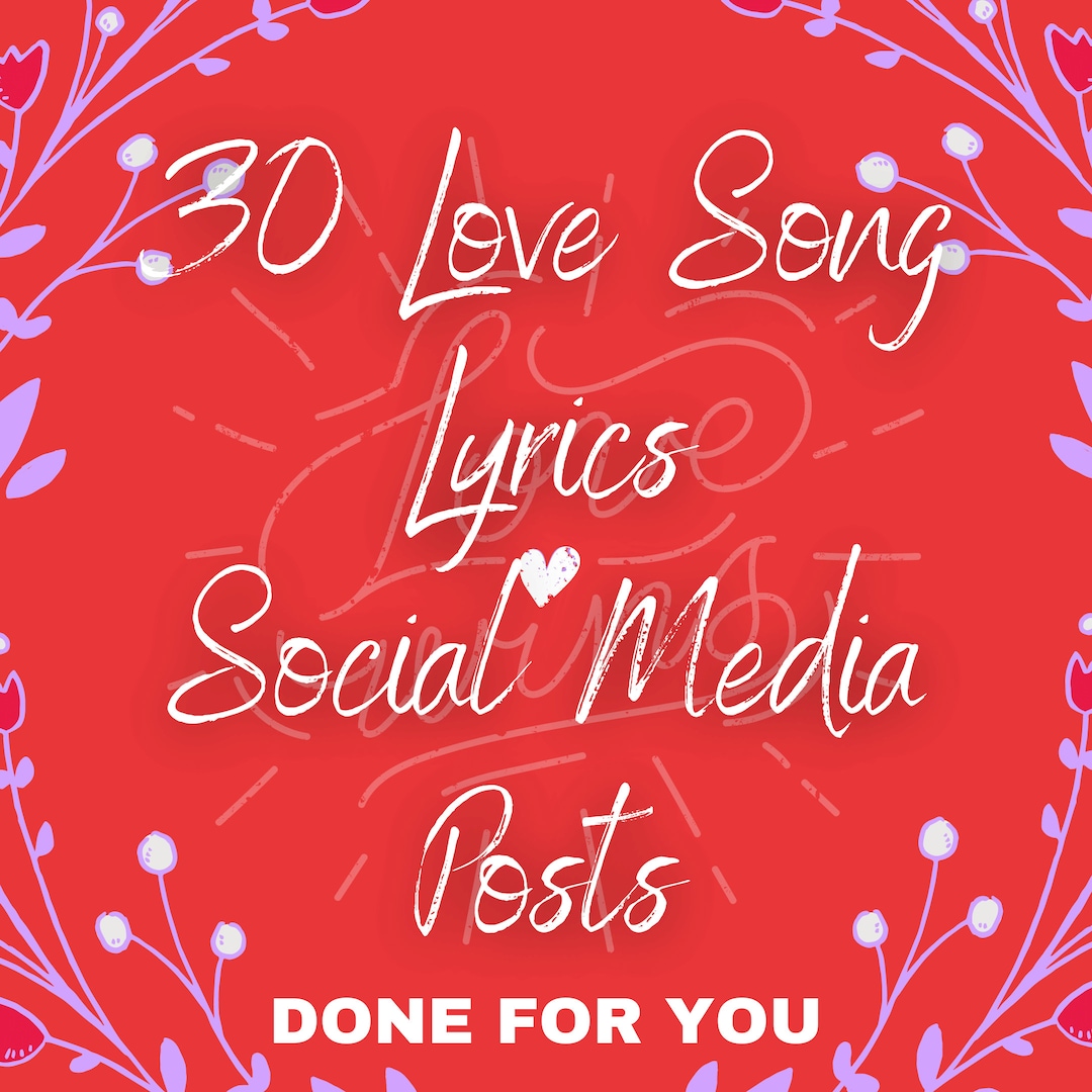 30 Love Song Lyrics Social Media Posts Digital Download Pack 1 - Etsy