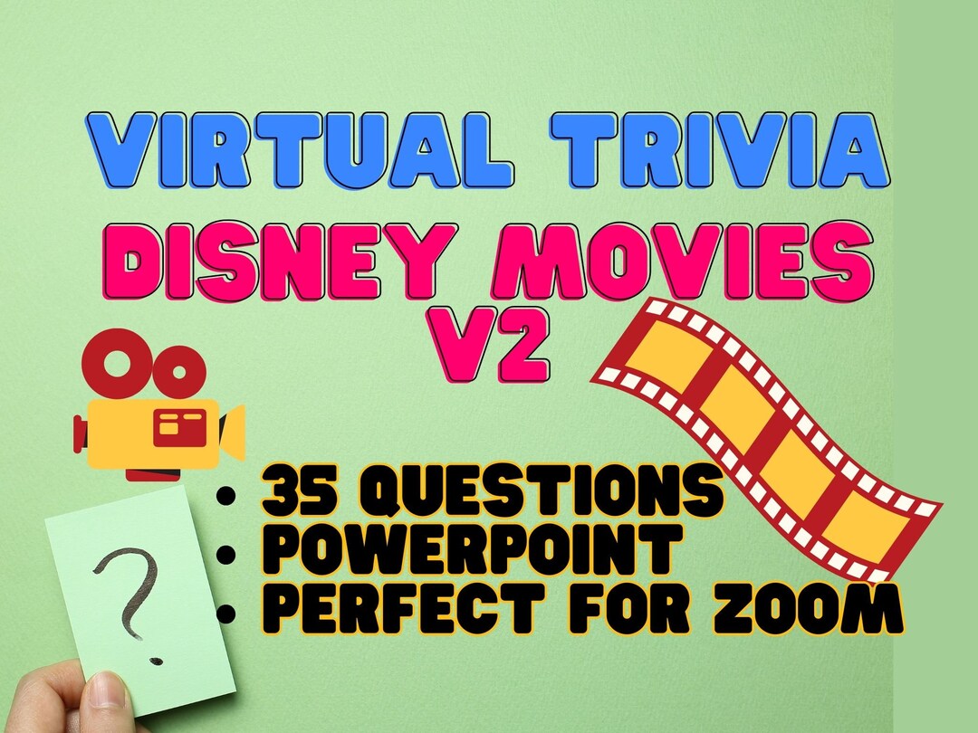 Disney Movie Trivia V2 Zoom Powerpoint 35 Questions Virtual Trivia ...