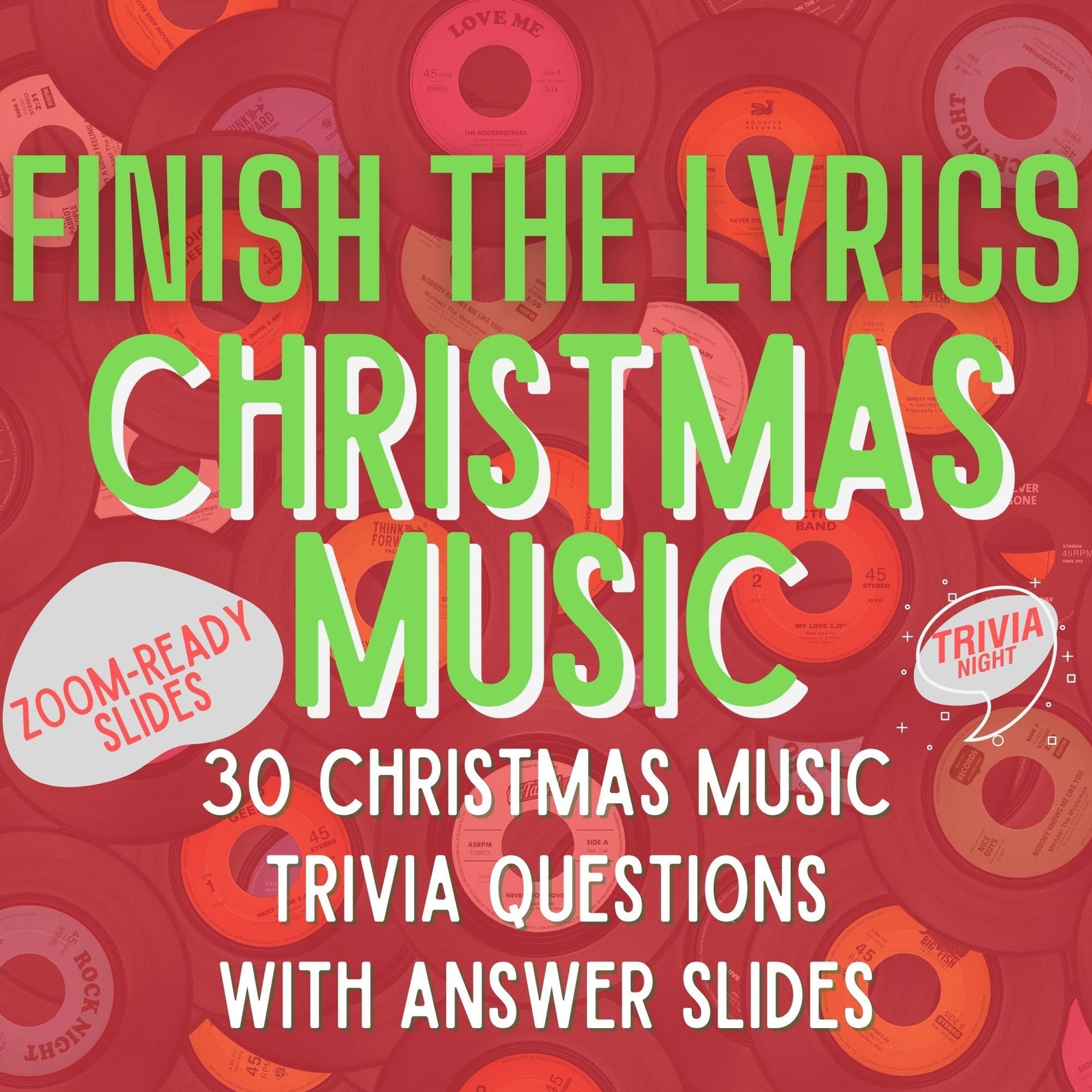 Finish the Lyrics Christmas Music Trivia Questions Pack 30 Questions ...
