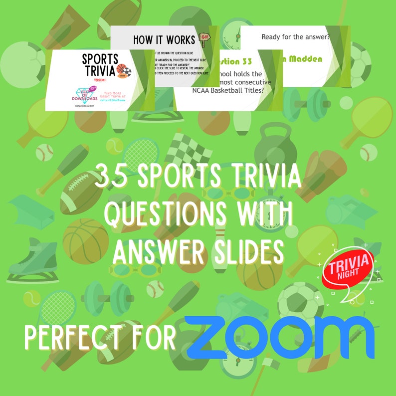 Sports Trivia Pack Version 1 | 35 Questions With Answer Slides ...