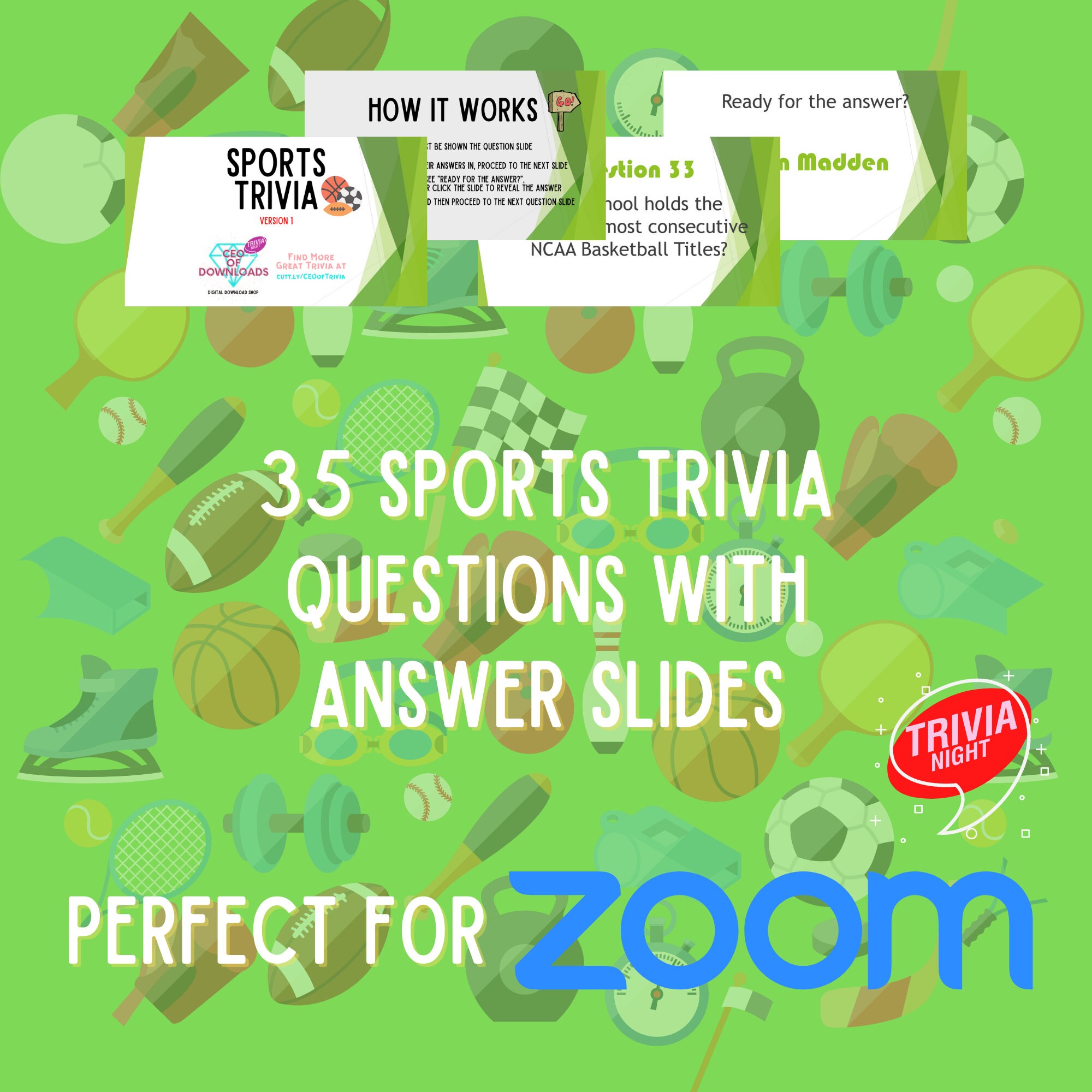 Sports Trivia Pack Version 1 | 35 Questions With Answer Slides ...