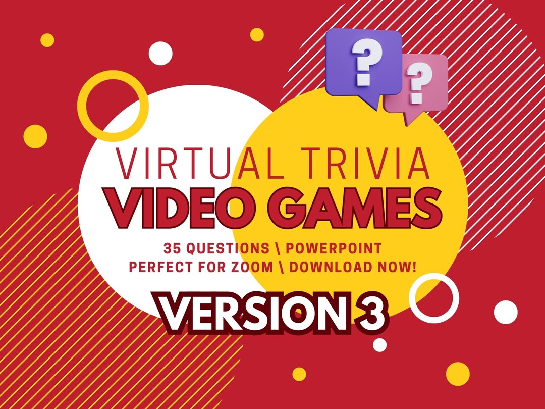 Video Games Trivia V3 Zoom Powerpoint 35 Questions Virtual Trivia ...