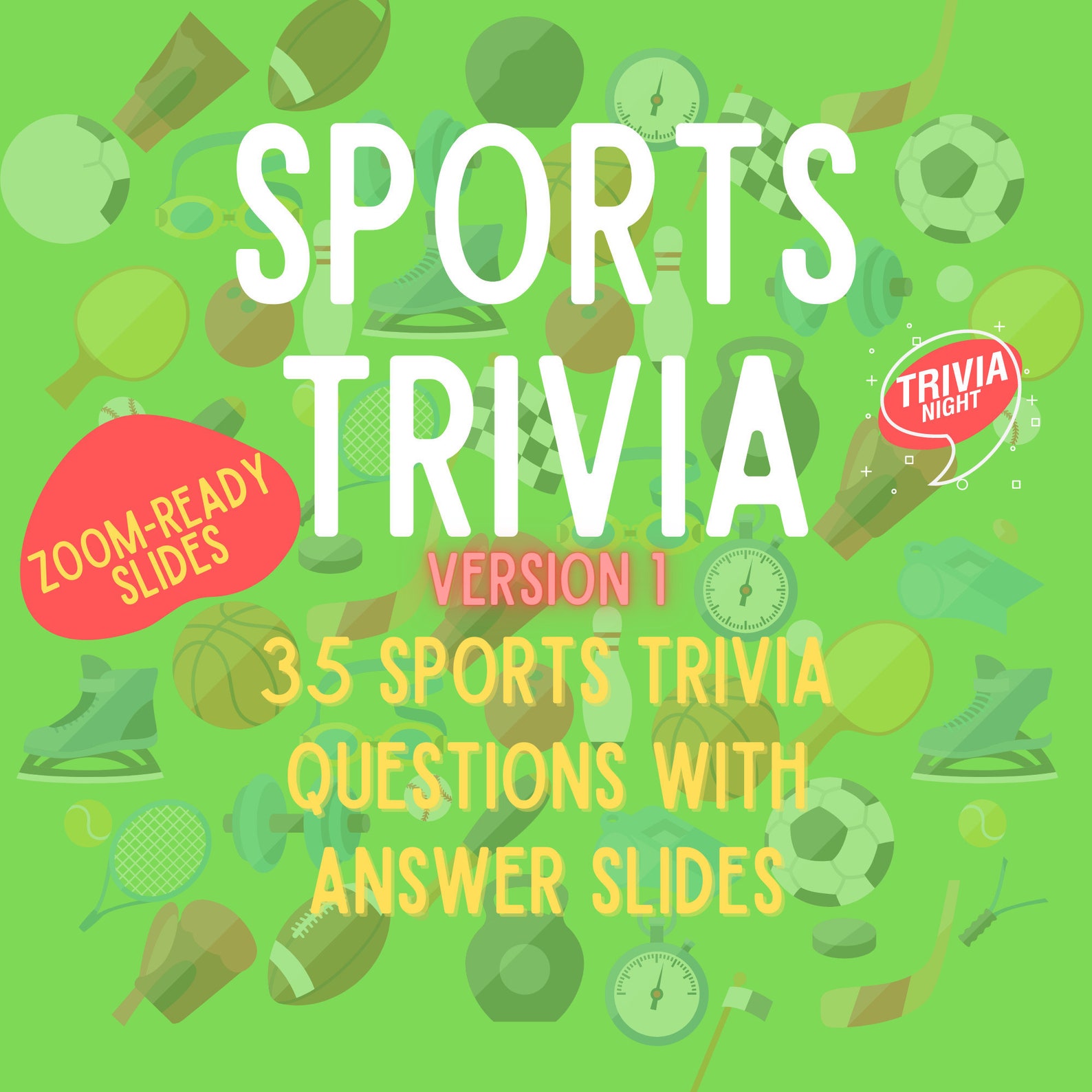 Sports Trivia Pack Version 1 | 35 Questions With Answer Slides ...