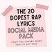 20 Dope Rap Lyrics Social Media Posts Digital Download pink Done for ...