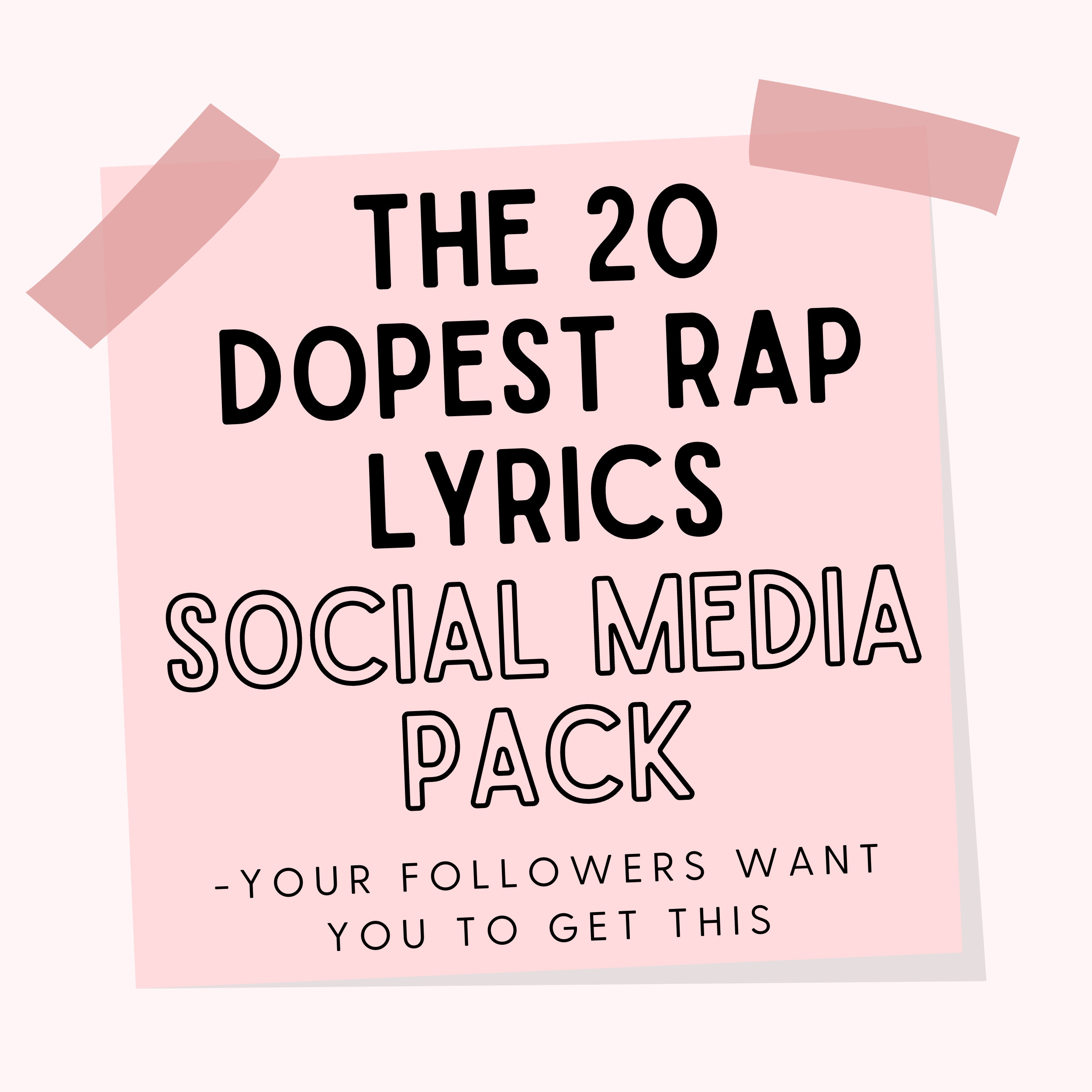20 Dope Rap Lyrics Social Media Posts Digital Download (pink) | Done ...