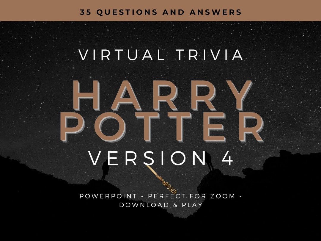 Harry Potter Trivia V4 Zoom Powerpoint 35 Questions Virtual Trivia ...