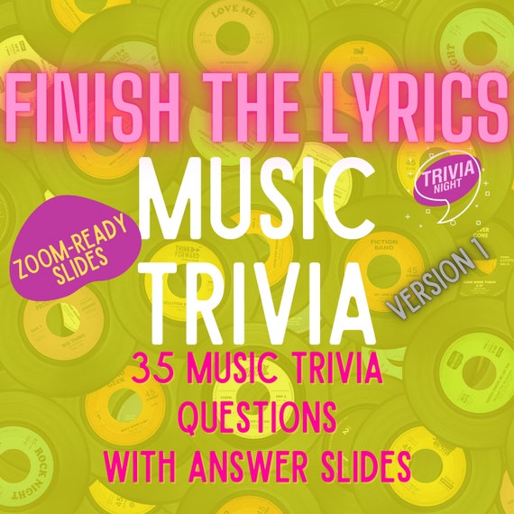 Finish the Lyrics Music Trivia Perfect for Zoom and Virtual - Etsy