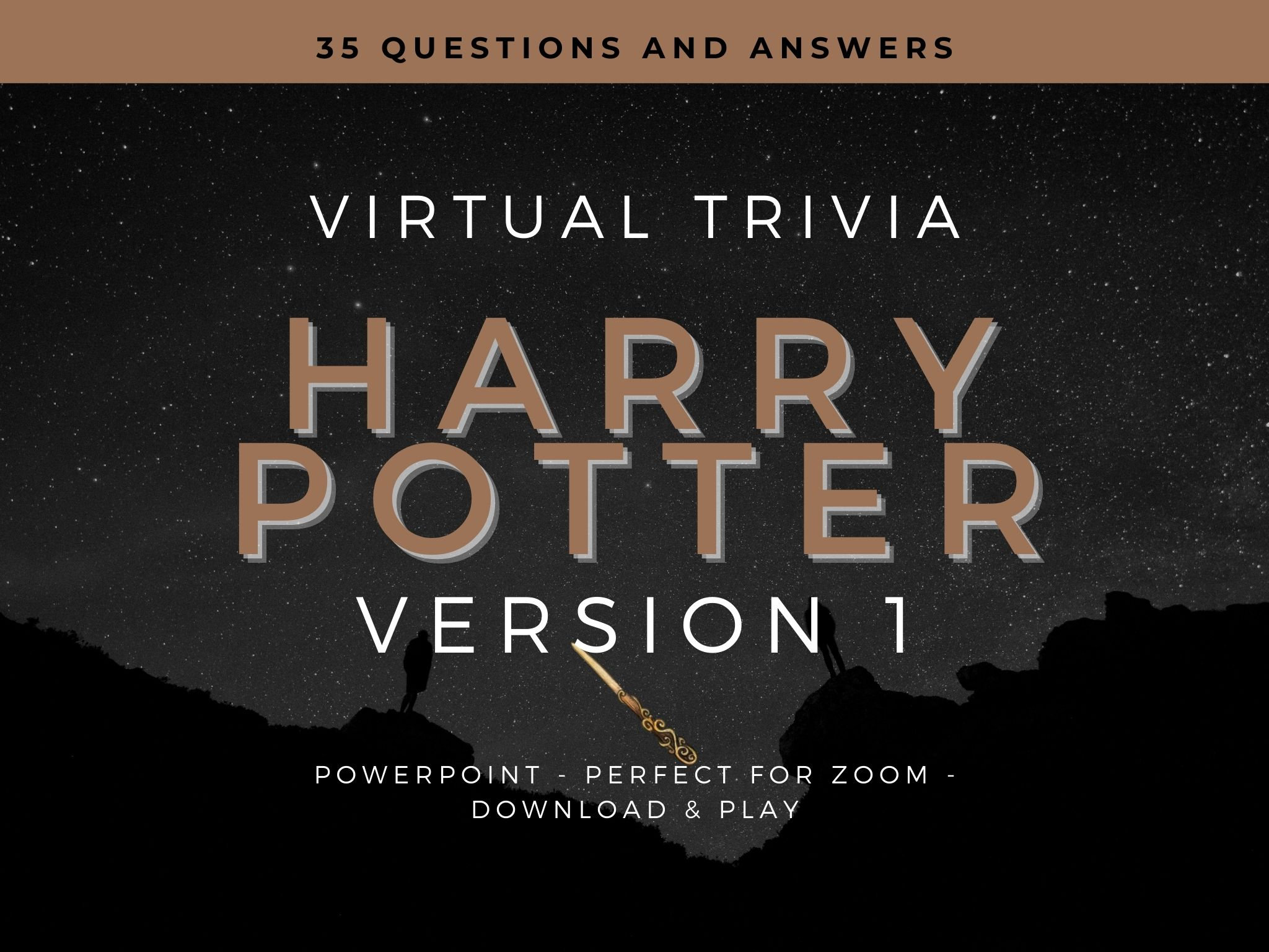 Harry Potter Trivia V1 Zoom Powerpoint 35 Questions Virtual Trivia ...
