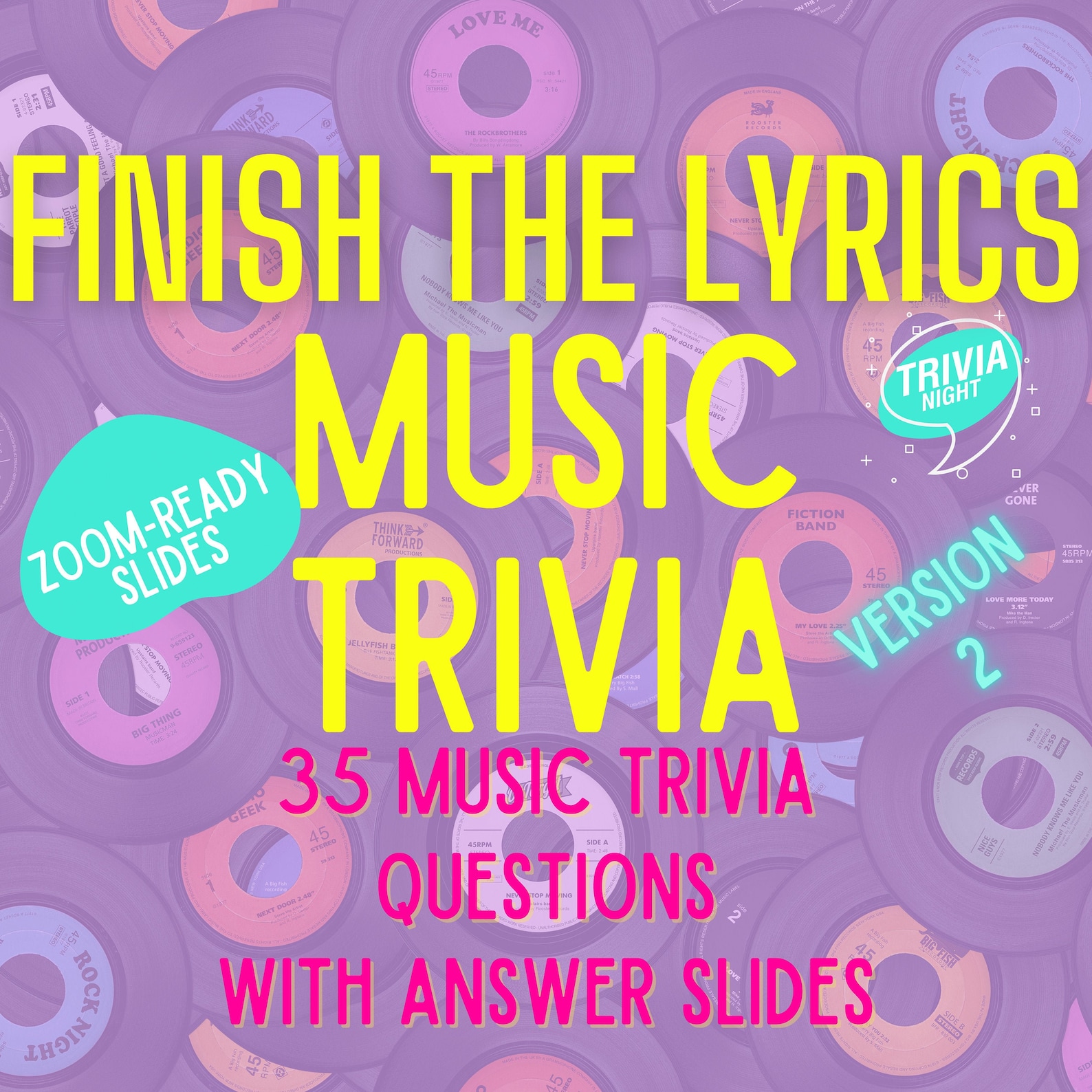 Finish the Lyrics Music Trivia Questions Pack Version 2 | 35 Questions ...