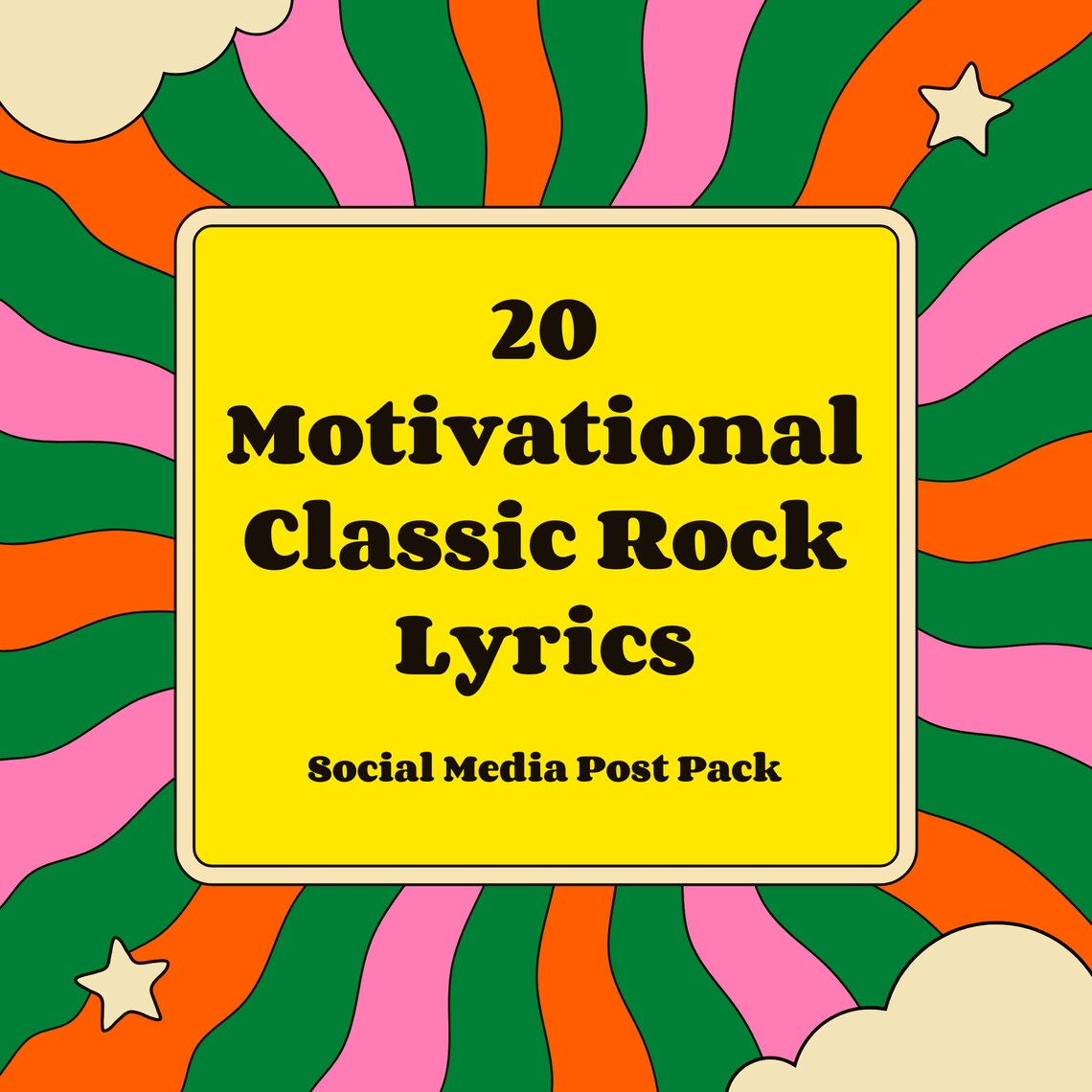 20 Motivational Classic Rock Lyrics Social Media Posts Digital Download ...