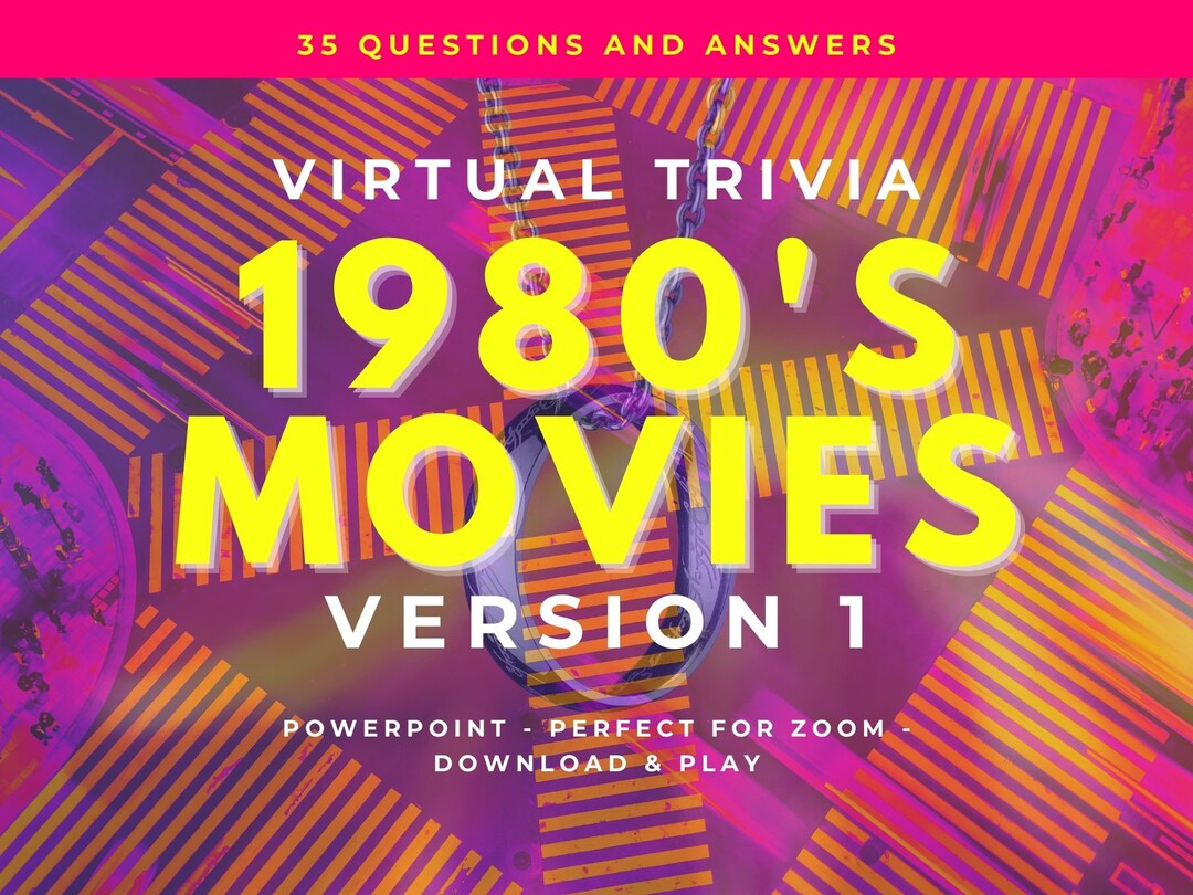1980's Movie Trivia V1 Zoom Powerpoint 35 Questions Virtual Trivia ...