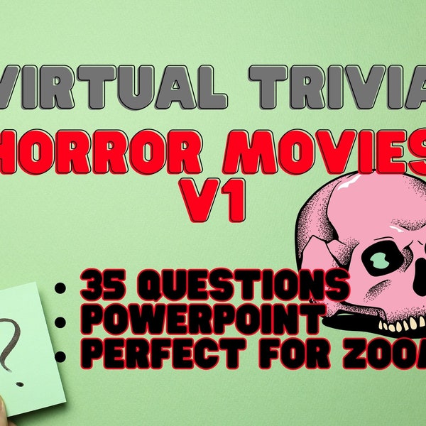 Horror Movie Trivia V1 Zoom Powerpoint 35 Questions Virtual Trivia ...