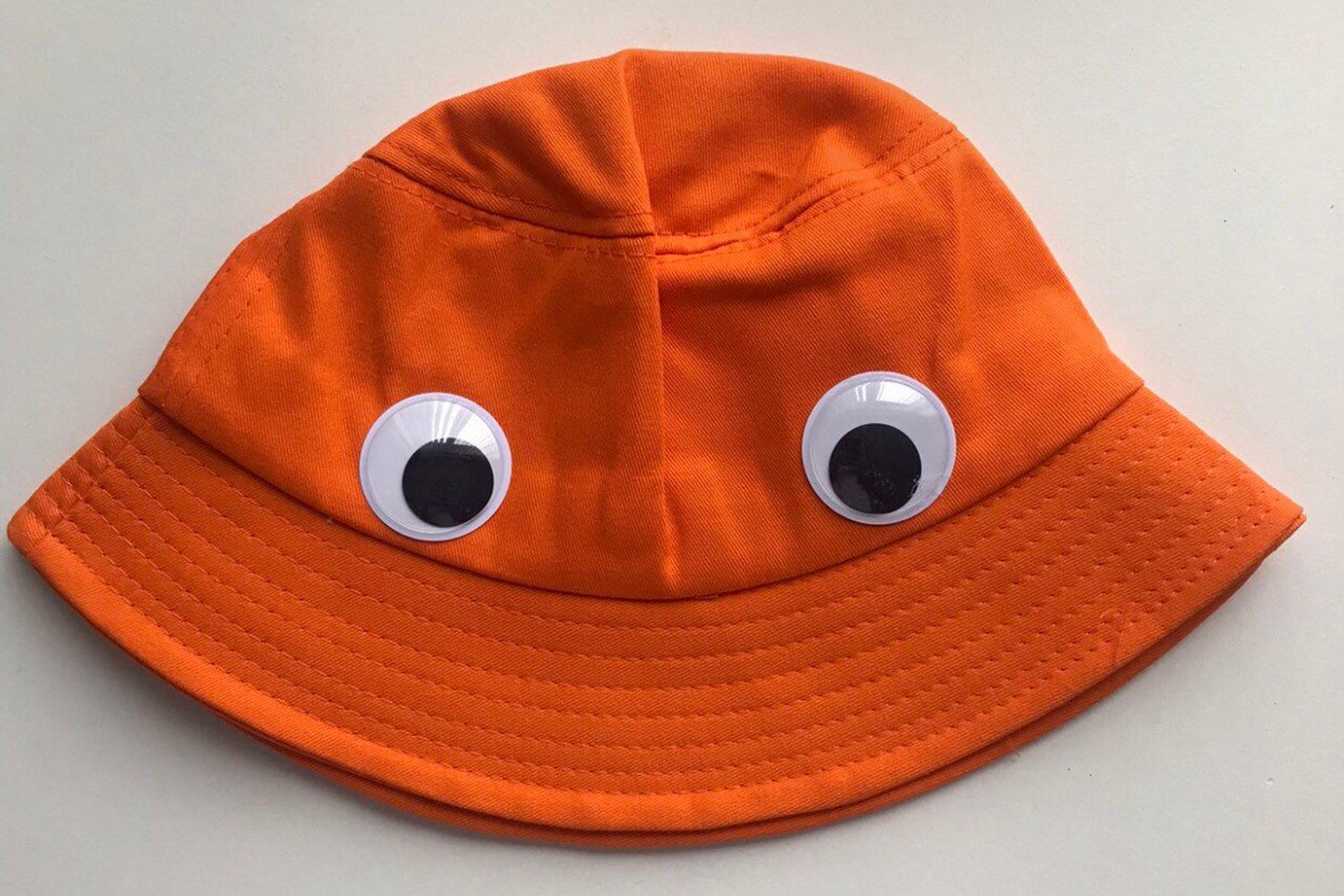 Sassy The Sasquatch Orange Bucket Hat With Googly Eyes Etsy