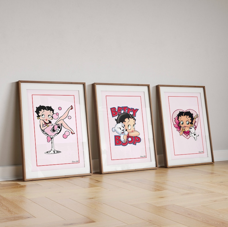 Trendy Betty Boop Wall Art Set of 3 Digital Print - Etsy Australia