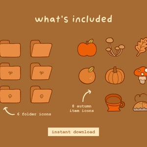 Cosy Autumn Desktop Icons | Digital Download, Fall Icons, Cute Desktop ...