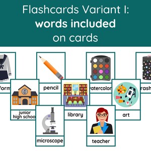 136 SCHOOL Flashcards | School Appliances, Objects, Subjects, People ...