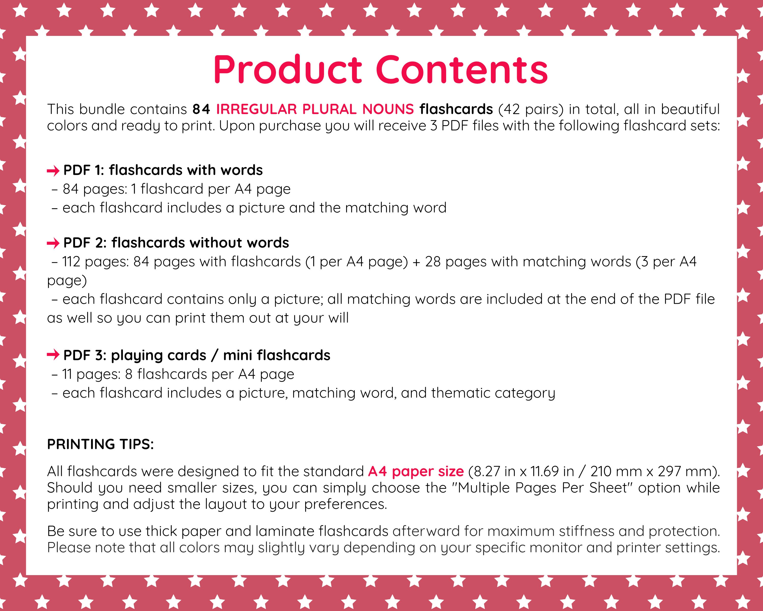 84 IRREGULAR PLURAL NOUNS Flashcards | 42 Word Pairs | Grammar ...