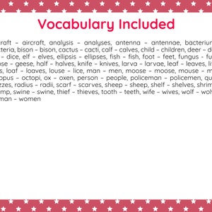 84 IRREGULAR PLURAL NOUNS Flashcards | 42 Word Pairs | Grammar ...
