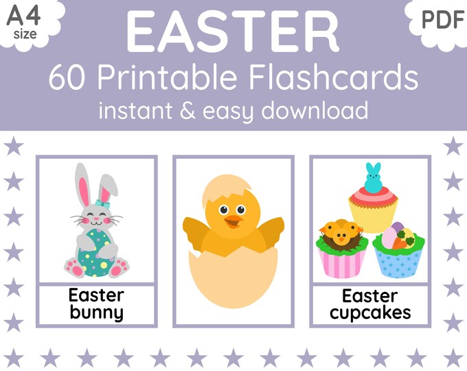 60 EASTER Flashcards | Spring Flashcards | Printable Flashcards ...