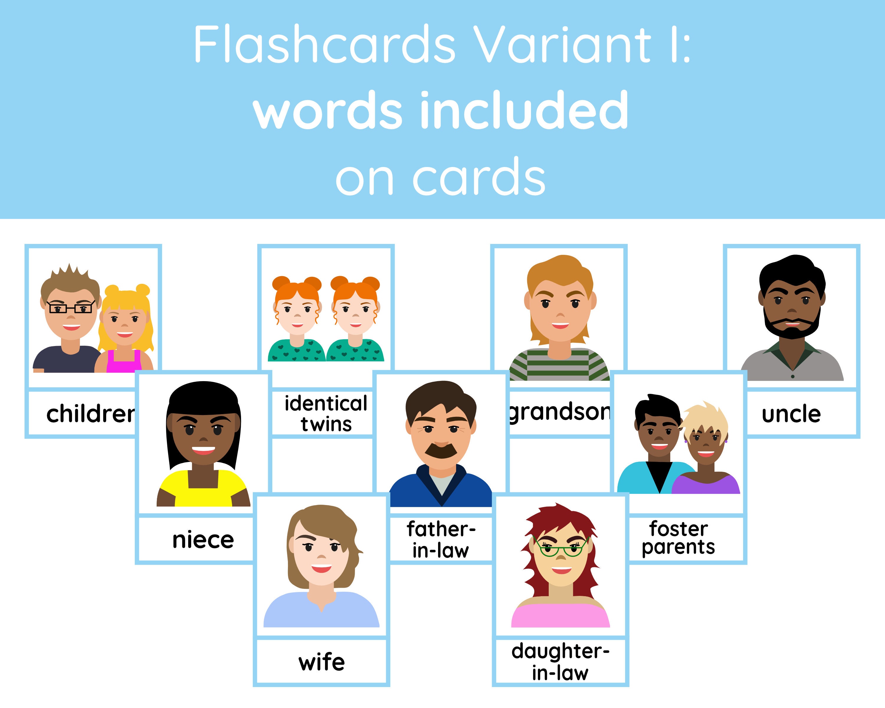 89 FAMILY AND RELATIVES Flashcards | Printable Flashcards | Flashcards ...