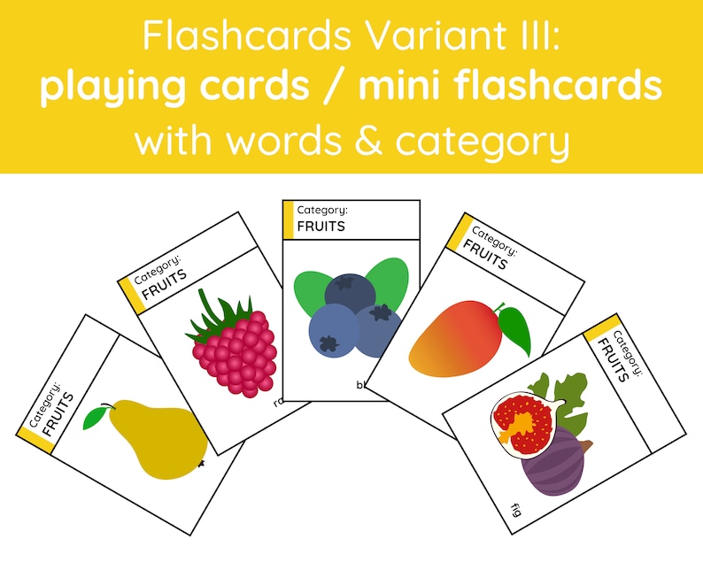32 FRUIT Flashcards | Printable Flashcards | Flashcards for Kids ...