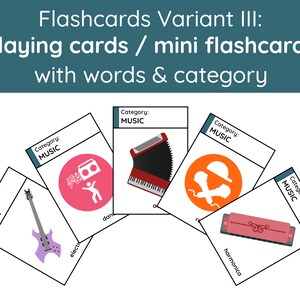 80 MUSIC Flashcards | Printable Flashcards | Musical Instruments ...