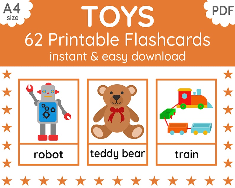 62 TOYS Flashcards | Printable Flashcards | Flashcards for Kids ...