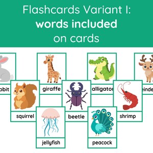 132 ANIMALS Flashcards | Printable Flashcards | Flashcards for Kids ...