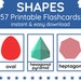 57 GEOMETRIC SHAPES Flashcards | 2D & 3D Shapes | Flashcards for Kids ...