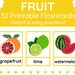 32 FRUIT Flashcards | Printable Flashcards | Flashcards for Kids ...