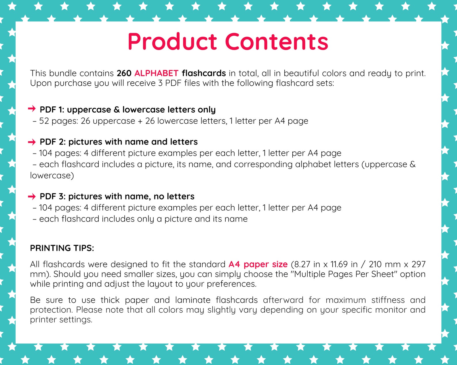 260 ALPHABET Flashcards | Uppercase & Lowercase Letters | Printable ...