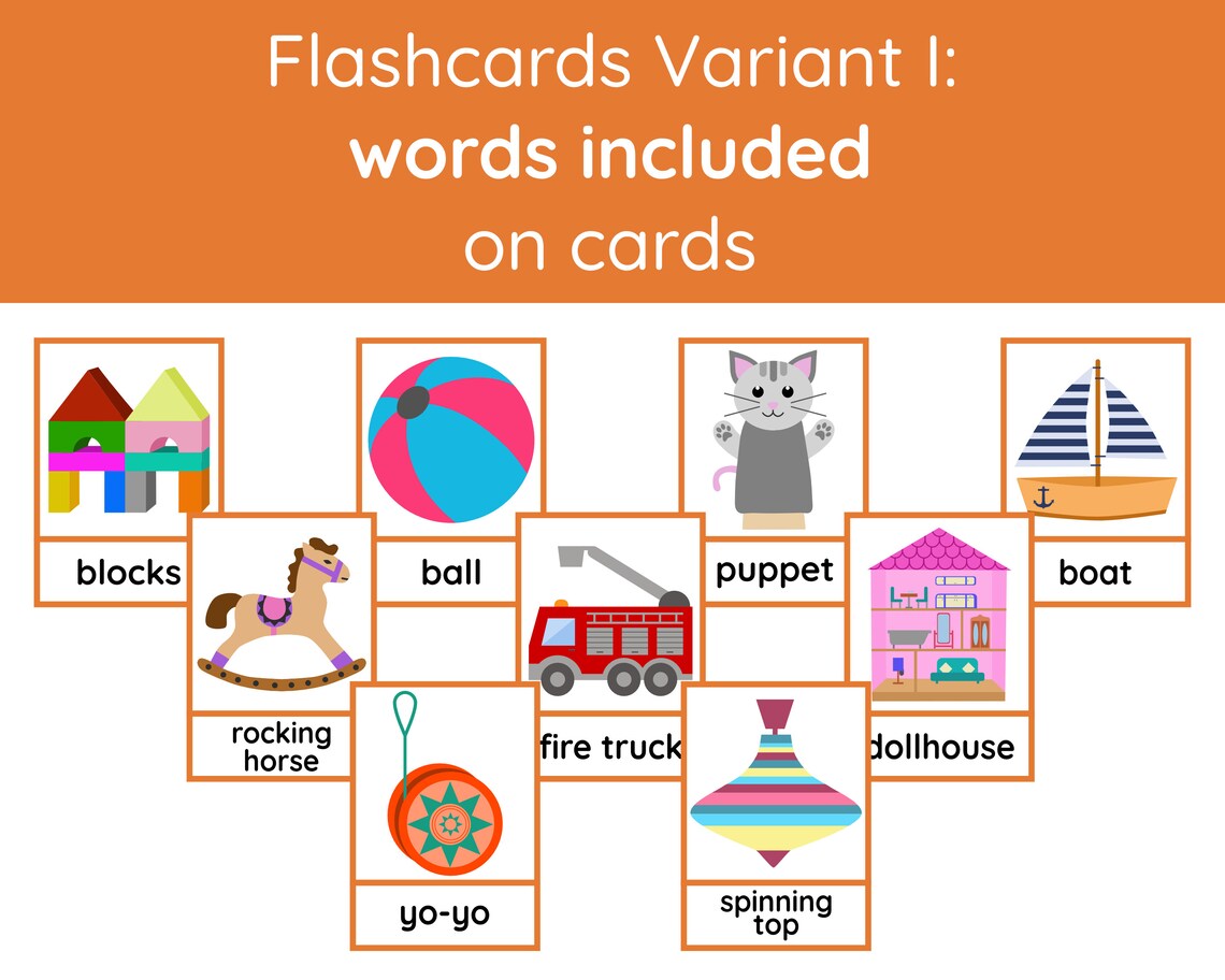 62 TOYS Flashcards | Printable Flashcards | Flashcards for Kids ...