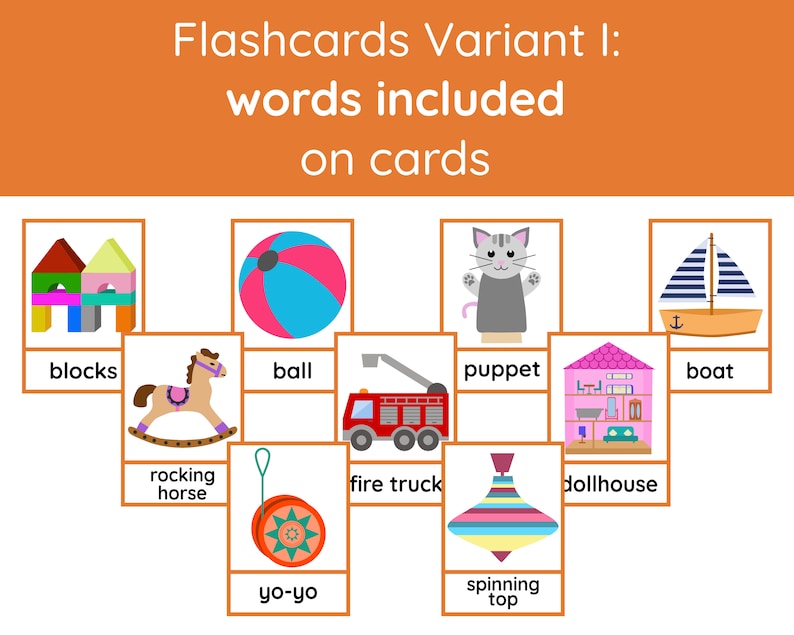 62 TOYS Flashcards | Printable Flashcards | Flashcards for Kids ...