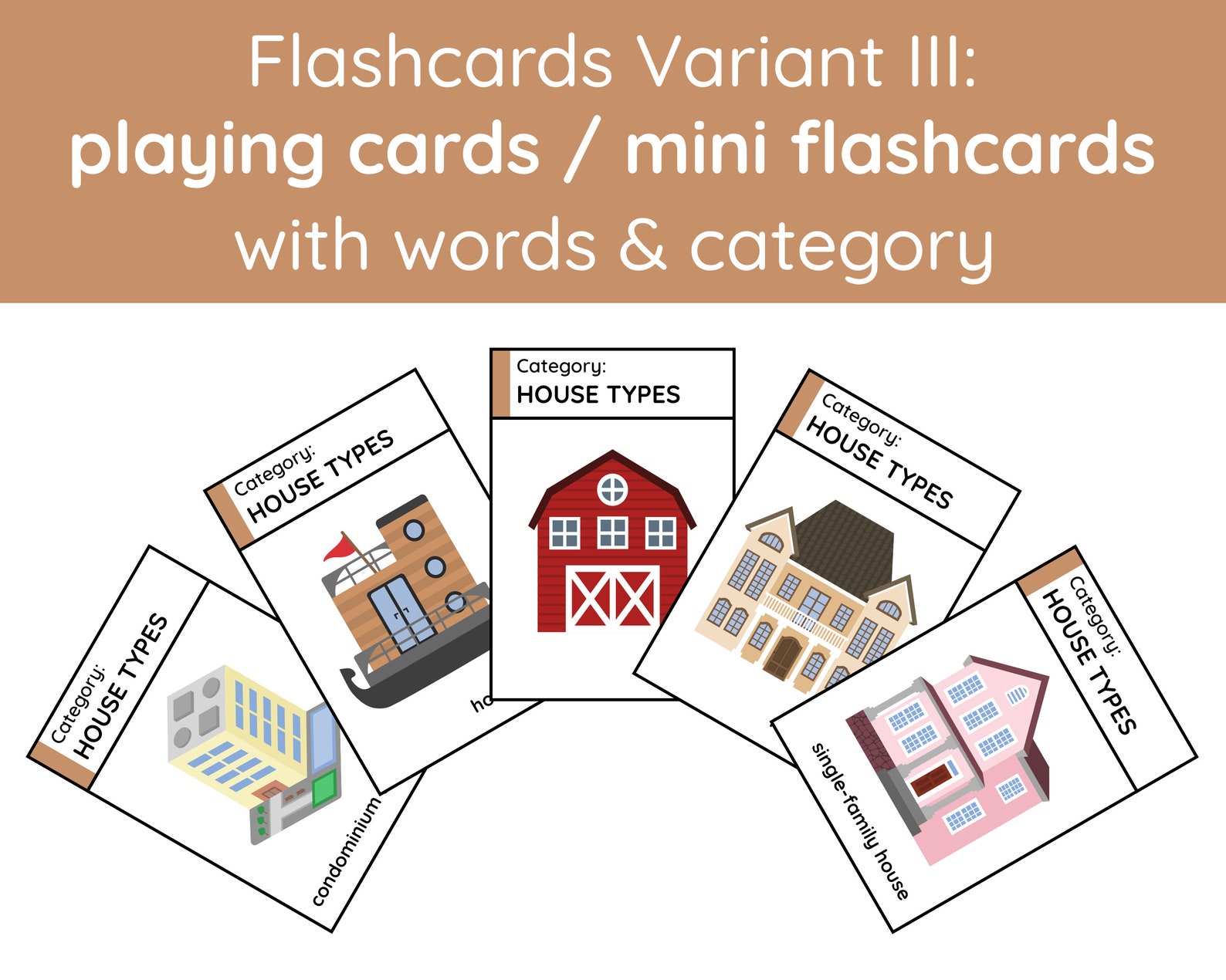 36 HOUSE TYPES Flashcards Printable Flashcards Flashcards - Etsy