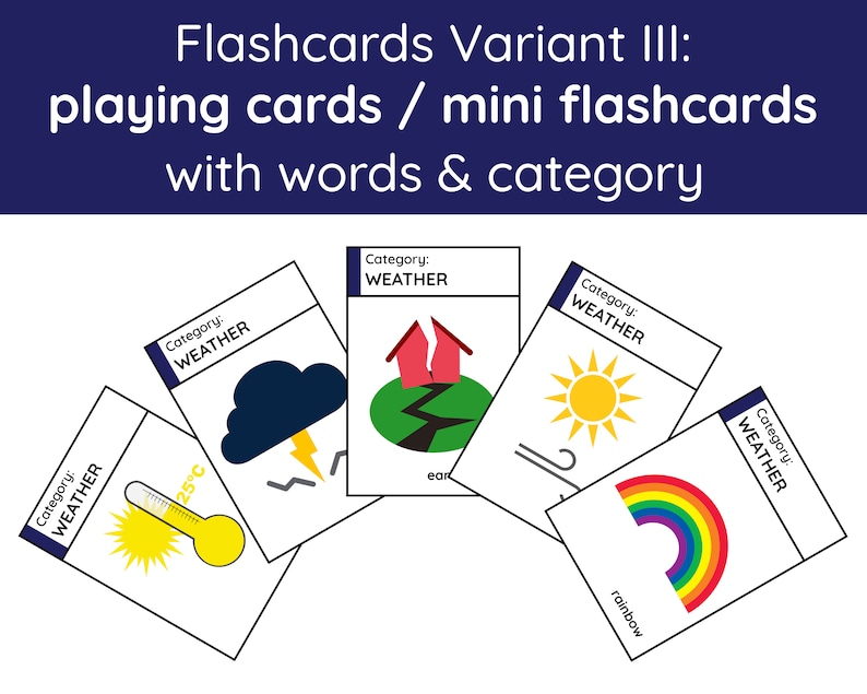 56 WEATHER Flashcards | Temperature Flashcards (*F and *C) | Printable ...