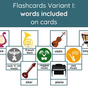 80 MUSIC Flashcards | Printable Flashcards | Musical Instruments ...