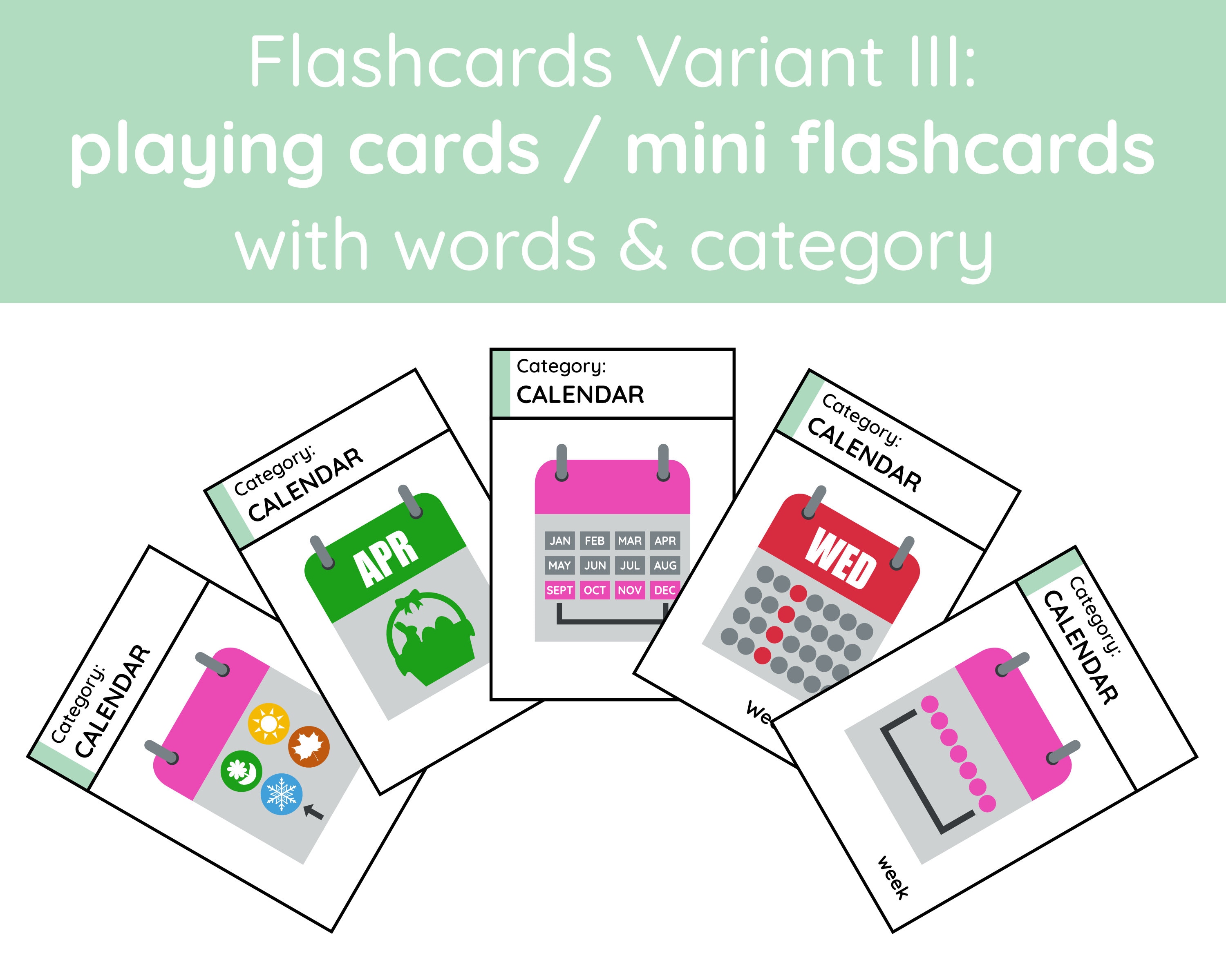 31 DAYS, MONTHS, SEASONS Flashcards | Parts of Day / Year | Calendar ...
