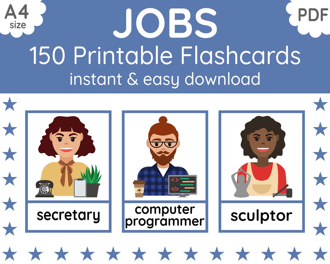 150 JOBS Flashcards | Professions, Occupations, Careers | Printable ...