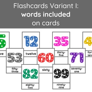 120 NUMBERS Flashcards (1-100+ More) | Printable Flashcards ...