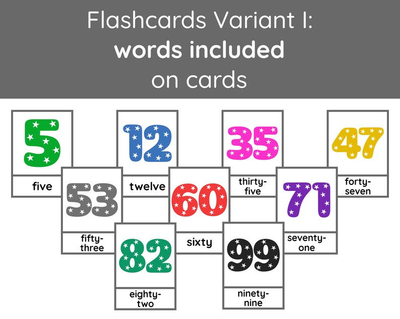 120 NUMBERS Flashcards (1-100+ More) | Printable Flashcards ...