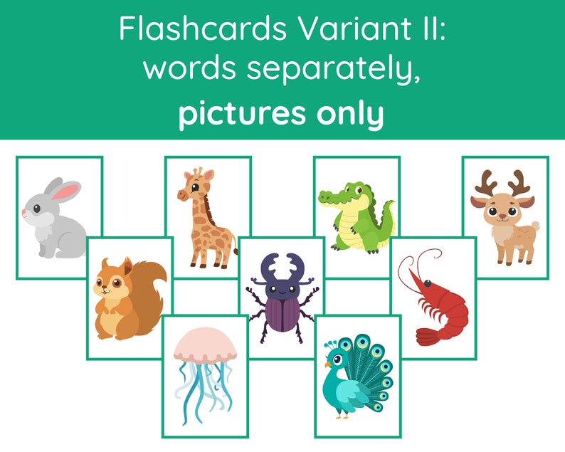 132 ANIMALS Flashcards | Printable Flashcards | Flashcards for Kids ...
